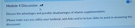 Solved Module 4 Discussion Discuss The Advantages And