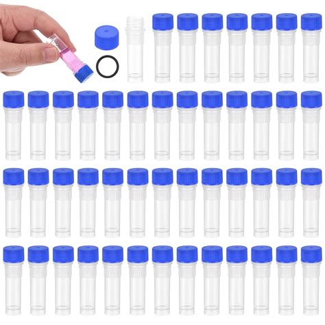 1ml Plastic Test Tubes 48pcs Frozen Test Tube Graduated Vial Container