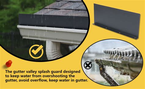 Powrocket 4 Pack Aluminum Gutter Valley Splash Guard Keep Water From