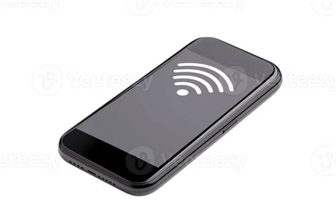 A Smartphone With Wi Fi Symbol On Screen Indicating Wireless Connectivity Device Is Isolated