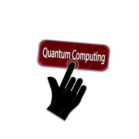 Premium Vector Hand Mouse Cursor Clicks The Quantum Computing Button