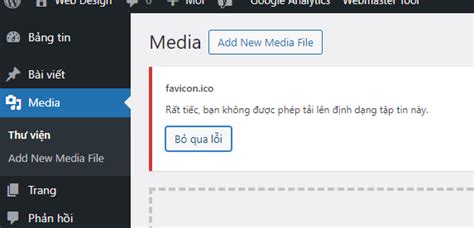 làm thế nào để upload file ico trong wordpress web design