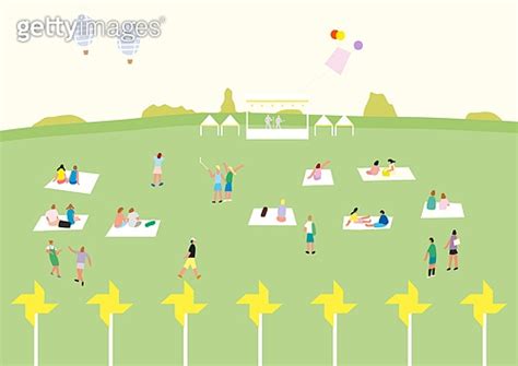 음악축제 엔터테인먼트이벤트 관객 역할 콘서트홀 엔터테인먼트빌딩 여름 잔디밭 경작지 바람개비 이미지 Jv11367804 게티이미지뱅크