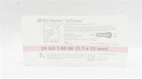 Bd 383592 Nexiva Diffusics Closed Iv Cath System 20ga X 100inch 68ml