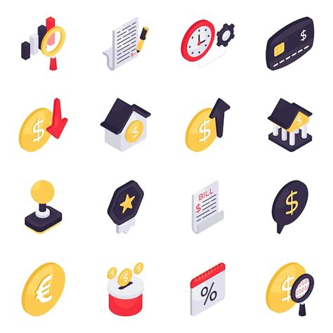 Premium Vector Set Of Business And Data Isometric Icons