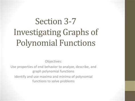PPT Section Investigating Graphs Of Polynomial Functions PowerPoint Presentation ID