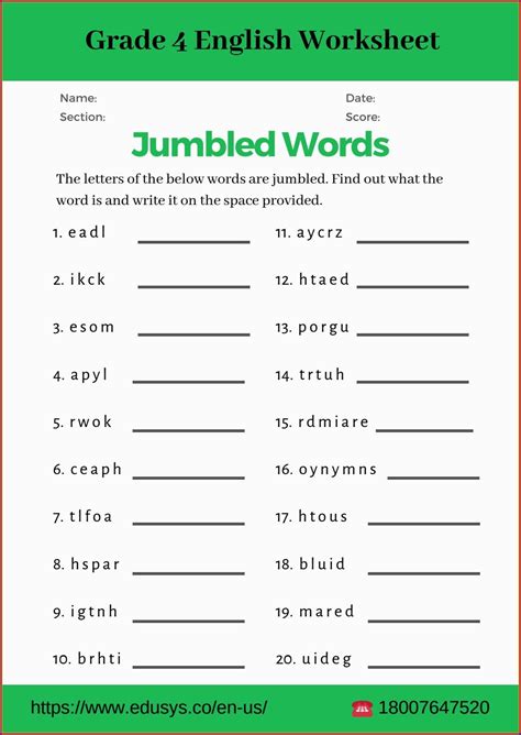English Worksheets 4th Grade Planner Hexagon