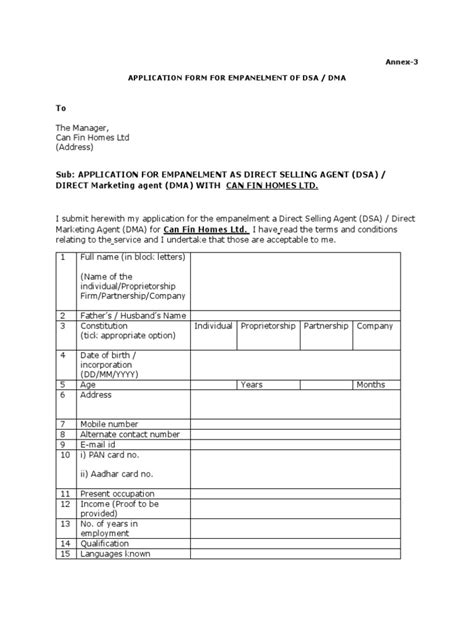 Dsa Application Form Pdf
