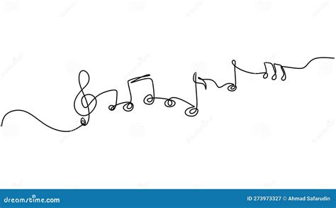 Music Notes Continuous Line Drawing Stock Illustration Illustration Of Classical Doodle