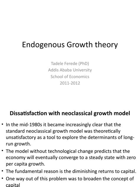 Endogenous Growth Theory Revised Pdf Economic Growth Economies
