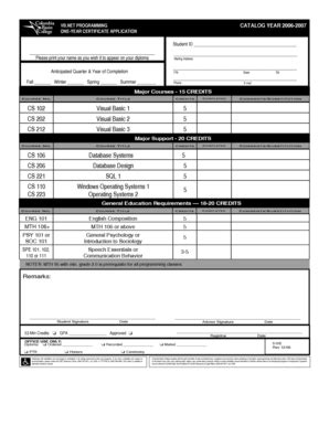 Fillable Online Columbiabasin Course Title Credits CS Visual Basic CS Visual Basic
