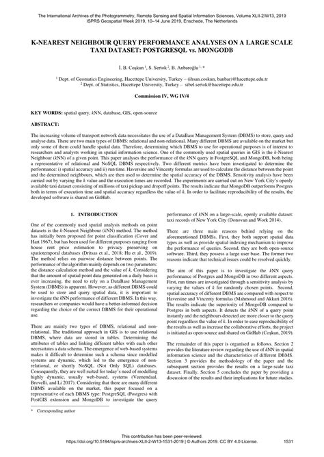 Pdf K Nearest Neighbour Query Performance Analyses On A Large Scale