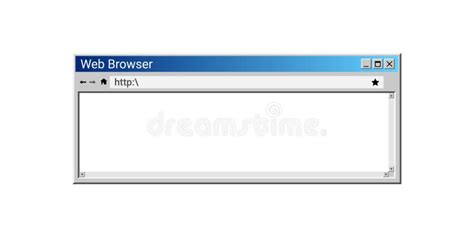 Old Web Browser Window In Blue Color Vintage Search System Pop Up Stock Vector Illustration