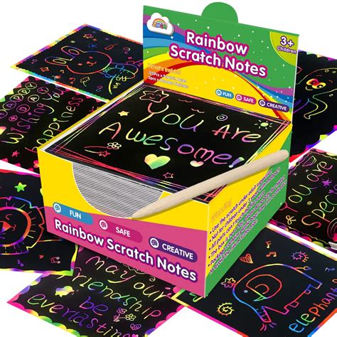 Buy Zmlm Rainbow Scratch Mini Art Notes 125 Magic Scratch Note Pads