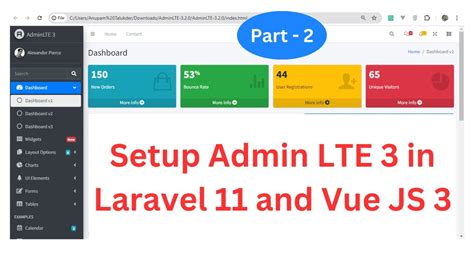 How To Setup Admin Lte 3 In Laravel 11 And Vue Js 3 Project Part 2 Youtube