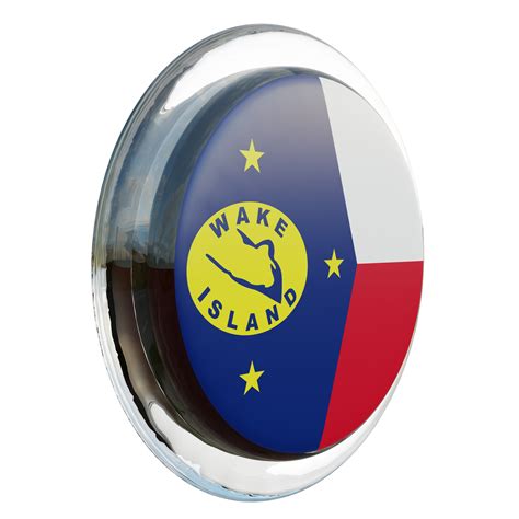 Wake Island Left View 3d Textured Glossy Circle Flag 10869080 Png
