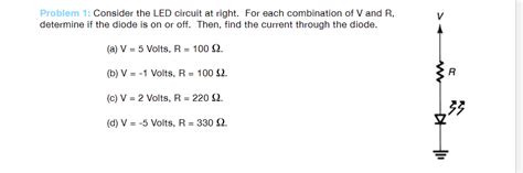 Solved Problem Consider The LED Circuit At Right For Chegg