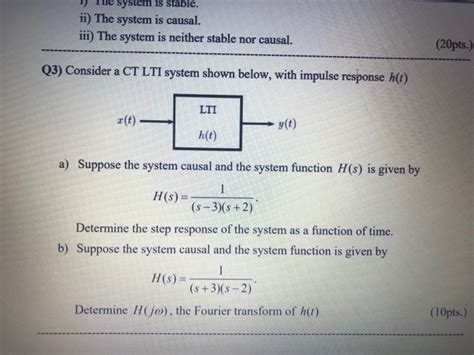 Solved Tne System Is Stable Ii The System Is Causal Ii Chegg Com