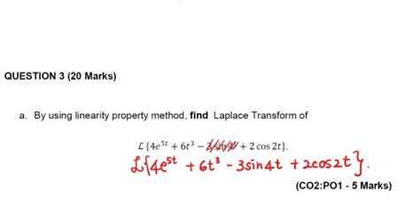 solved question 3 20 marks a by using linearity property