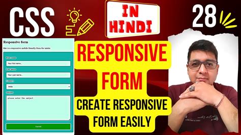 Css Responsive Form Create Responsive Form With Css Complete Css Tutorial In Hindi 28