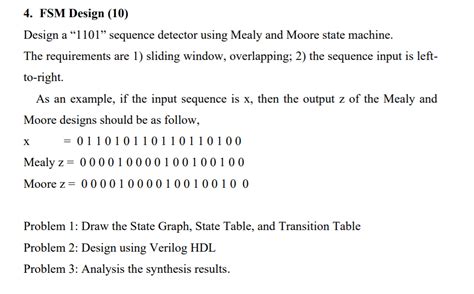 Solved FSM Design Design A Sequence Detector Chegg Com