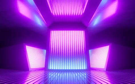 3d 렌더링 밝은 분홍색 보라색 네온 추상 배경 자외선의 빛나는 패널 미래 지향적 인 전력 생성 기술 무대에 대한 스톡 사진 및 기타 이미지 Istock