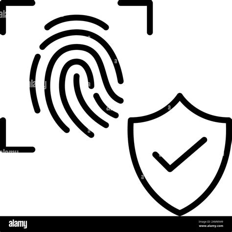 Fingerprint Scan And Shield With Checkmark Secure Biometric Entry And