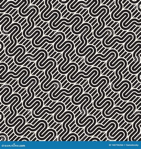 Vector Seamless Pattern Modern Stylish Texture Repeating Abstract Background Monochrome