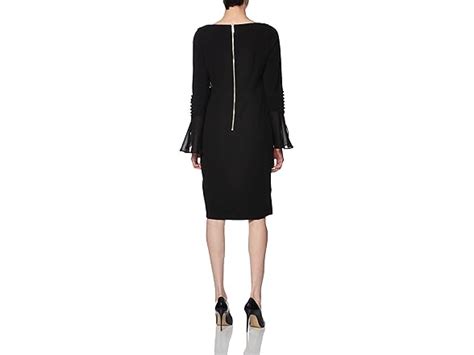 Calvin Klein Chiffon Bell Sleeve Sheath Dress 10