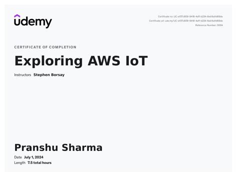 Pranshu Sharma On Linkedin Aws Iot Certification Udemy