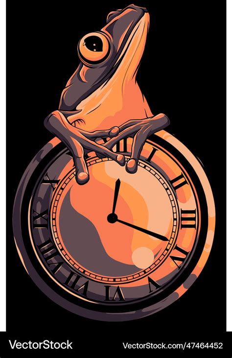 Isolated Frog Clock Royalty Free Vector Image Vectorstock