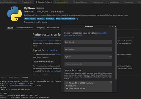 Use Workbench Action OpenIssueReporter To Report Issues For The Extension Issue