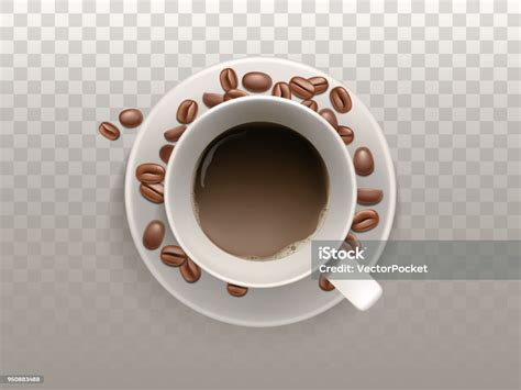 3d 벡터 현실적인 잔의 커피 콩 0명에 대한 스톡 벡터 아트 및 기타 이미지 0명 3차원 형태 가득 찬 Istock