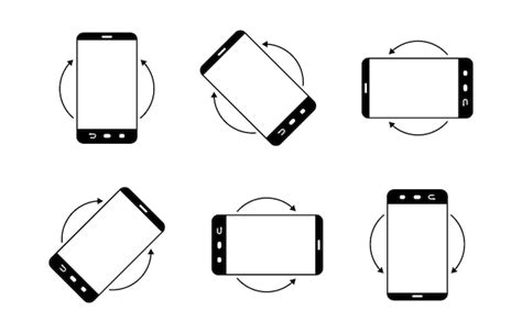 Premium Vector Rotate Smartphone Icon Set Isolated On White