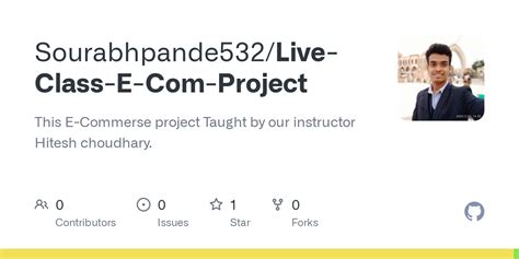 Github Sourabhpande Live Class E Project This E Commerse Project Taught By Our