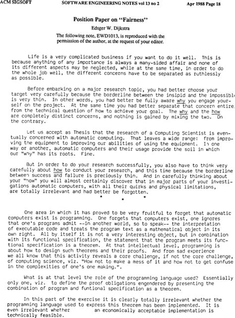 position paper on “fairness acm sigsoft software engineering notes
