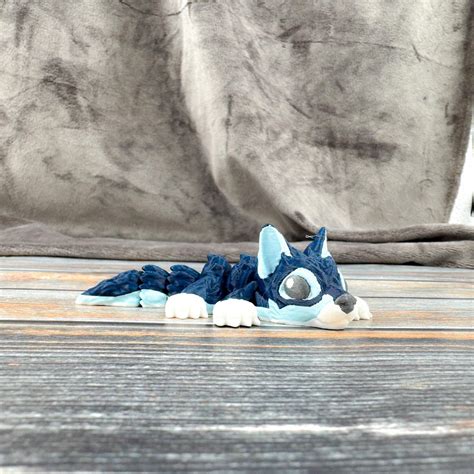 Tiny Wolf Husky 3d Printed Fidget Figure Etsy