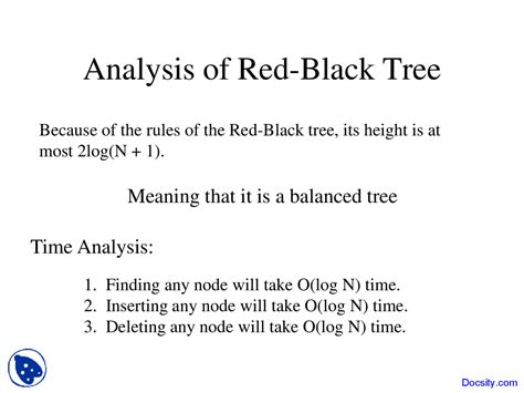 analysis of red black tree data structures lecture slides slides
