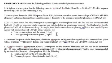 Solved PROBLEM SOLVING Solve The Following Problems Use Chegg Com