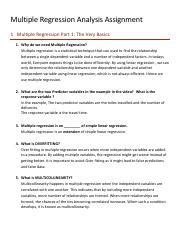 Multiple Regression Analysis Assignment 1 Pdf Multiple Regression Analysis Assignment 1
