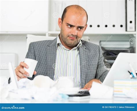 Male Having Lot Of Work And Problems Stock Image Image Of Notebook Young 261782473