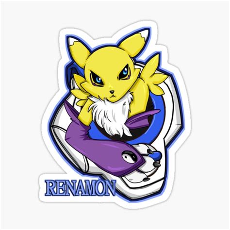 Renamon Adventure Anime Digimon Design Sticker By NguyenKelley Redbubble