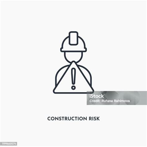 Construction Risk Outline Icon Simple Linear Element Illustration Isolated Line Construction