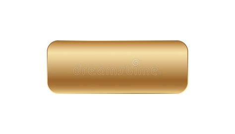 Shiny Gold Rectangle With Rounded Corners Reflecting Light From A