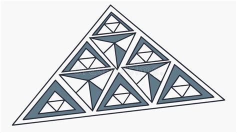 Complex Sierpinski Triangle Pattern Fractal Geometry Vector Design Generative Ai Stock Vector