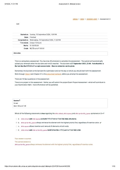 assessment 4 attempt review unisa 2024 cos2611 24 y assessment 4