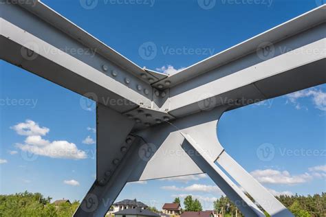 Estructura De Acero De Hierro Construcción De Puente Sobre Fondo De