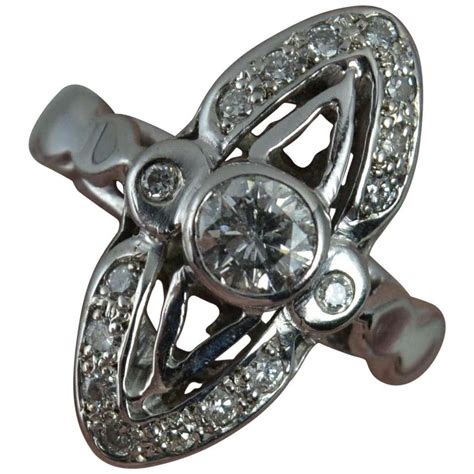 Antique English Diamond Navette Ring At 1stdibs