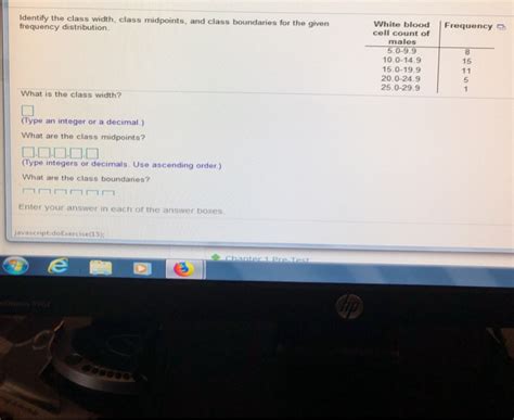 Solved Frequency Identify The Class Width Class Midpoints Chegg Com