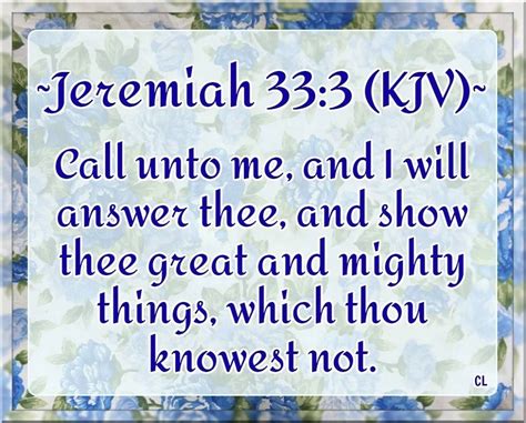 Jeremiah 333 Kjv Call Unto Me For Great And Mighty Things Blue
